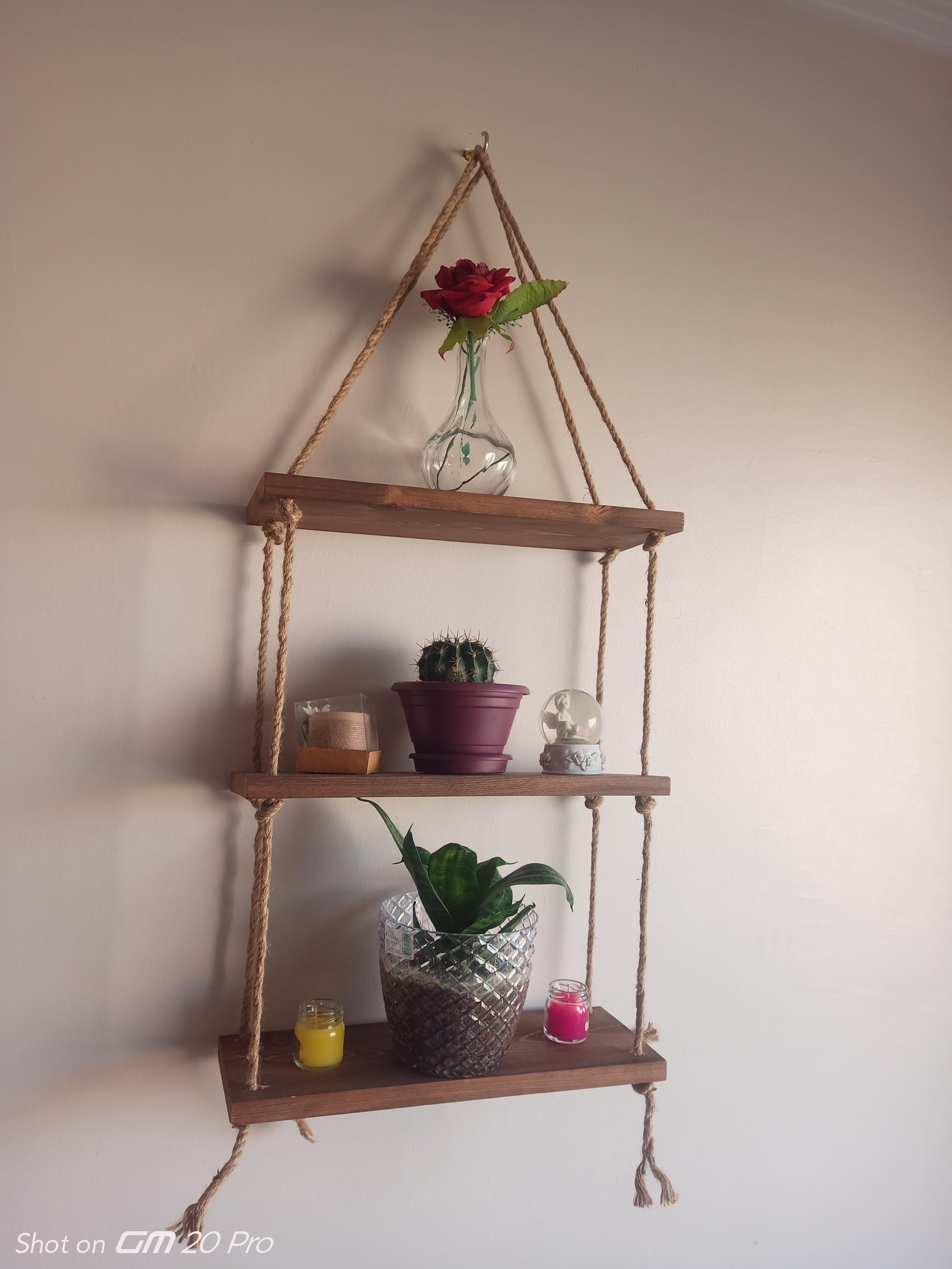 Wall-mounted Floating Shelf, Rope Rackwall Shelf, Wall Hanging, Rope ...