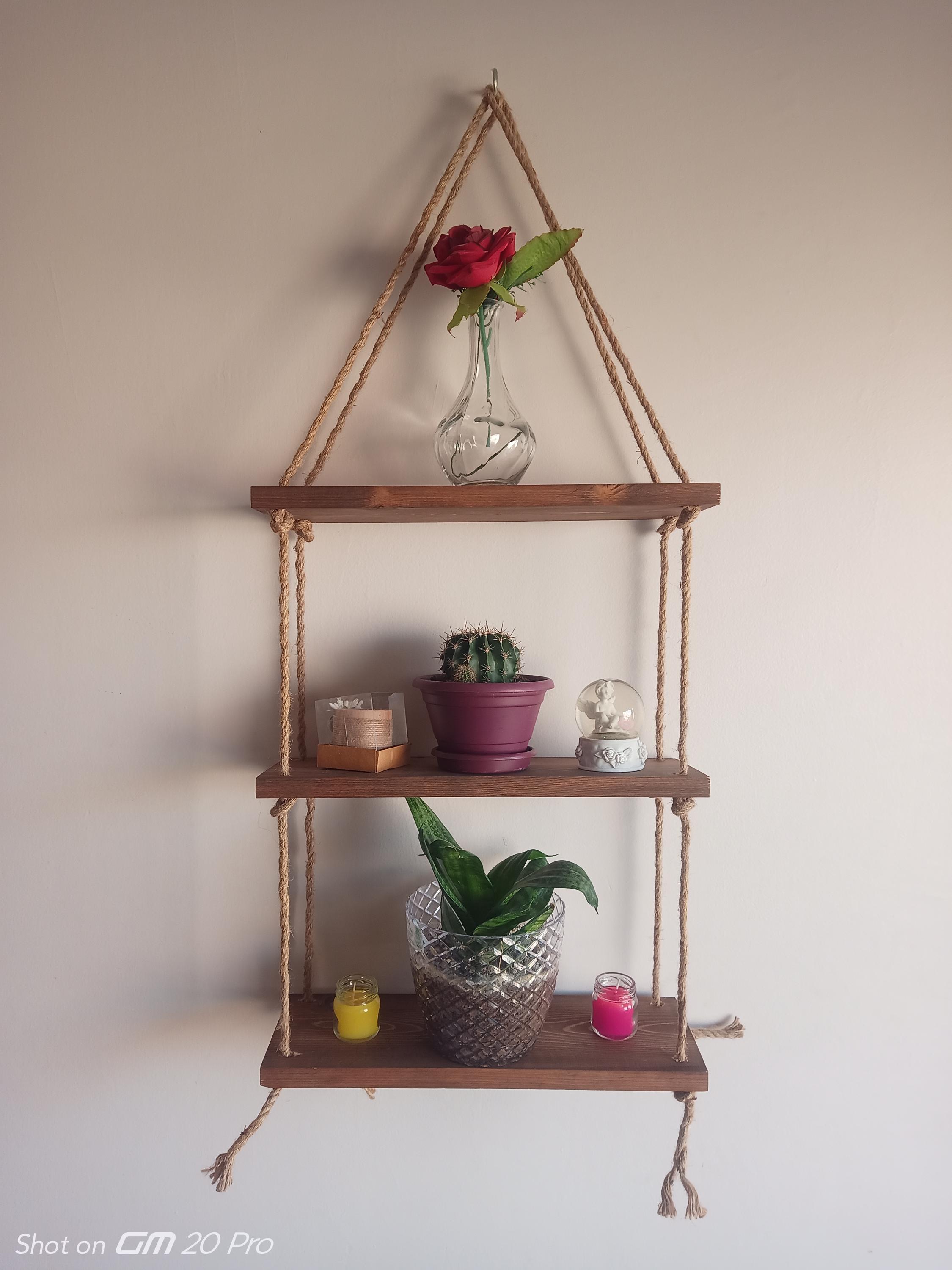 Wall-mounted Floating Shelf, Rope Rackwall Shelf, Wall Hanging, Rope ...