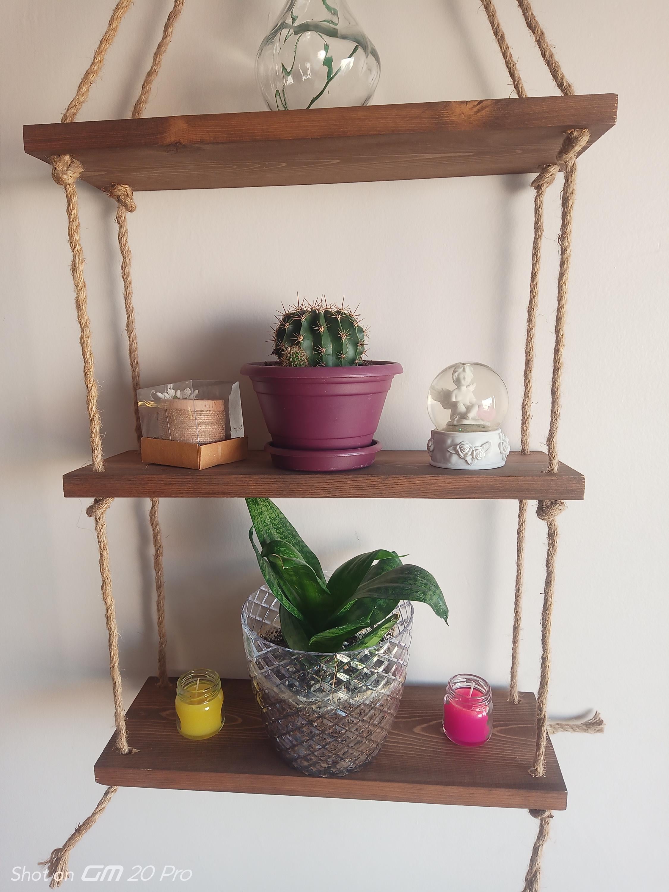 Wall-mounted Floating Shelf, Rope Rackwall Shelf, Wall Hanging, Rope ...