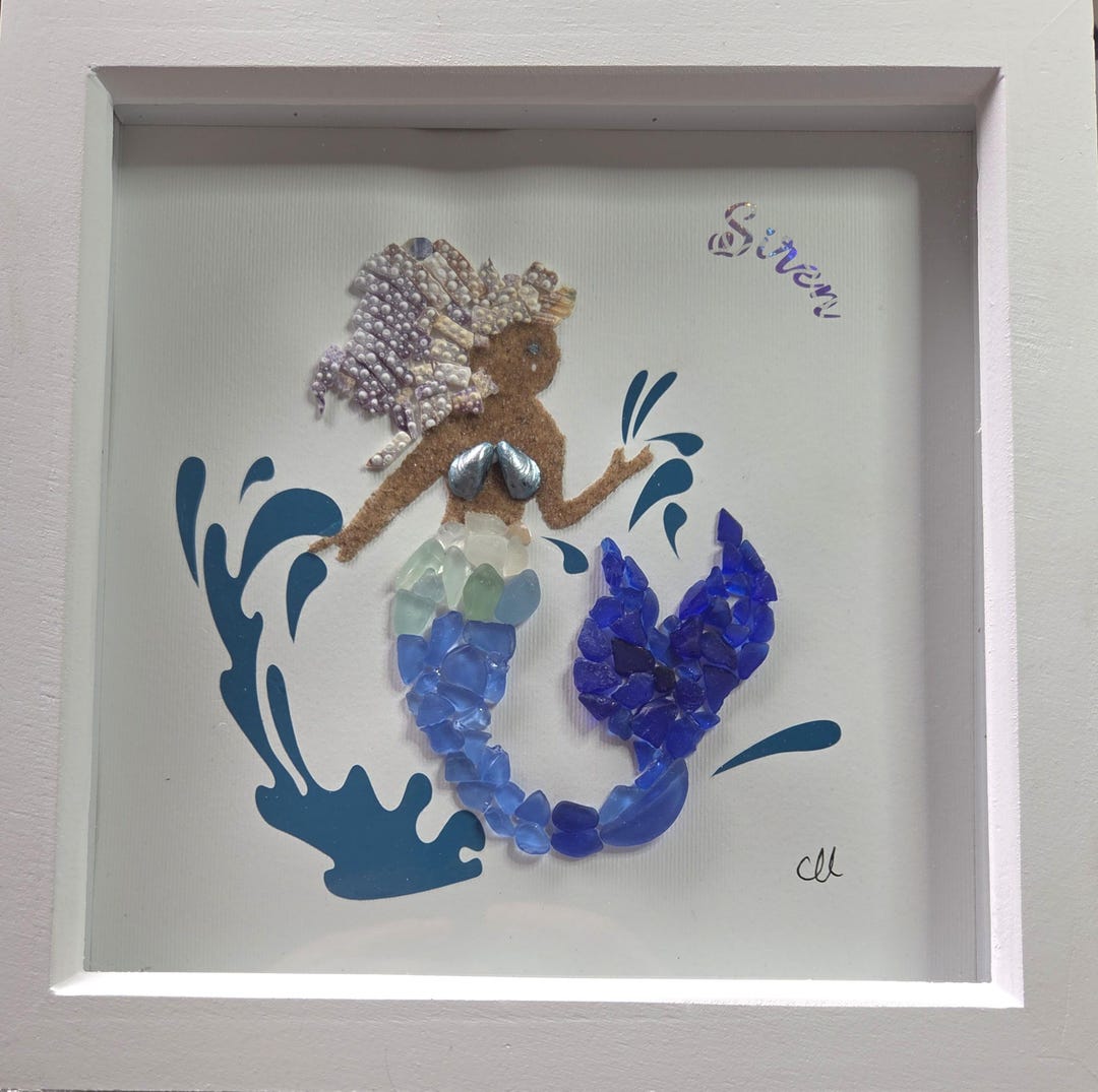 Mermaid Beach Art: Repurposed Sea Glass & Shells - Handmade Scottish ...