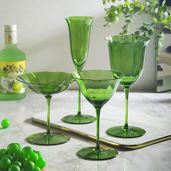 Green Glassware - Etsy