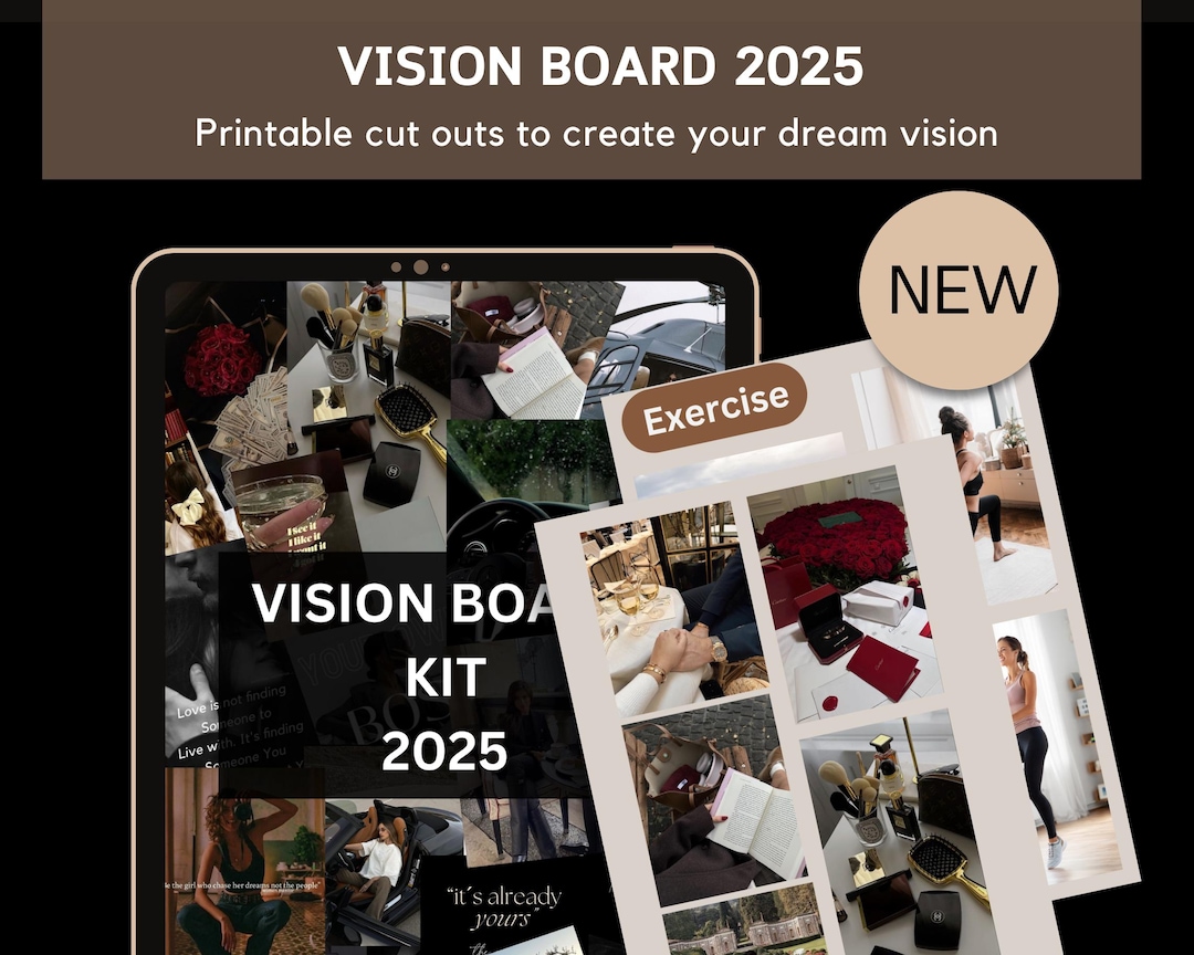 2025 Vision Board Printable| Vision Board Images| Mood Board| Manifest ...