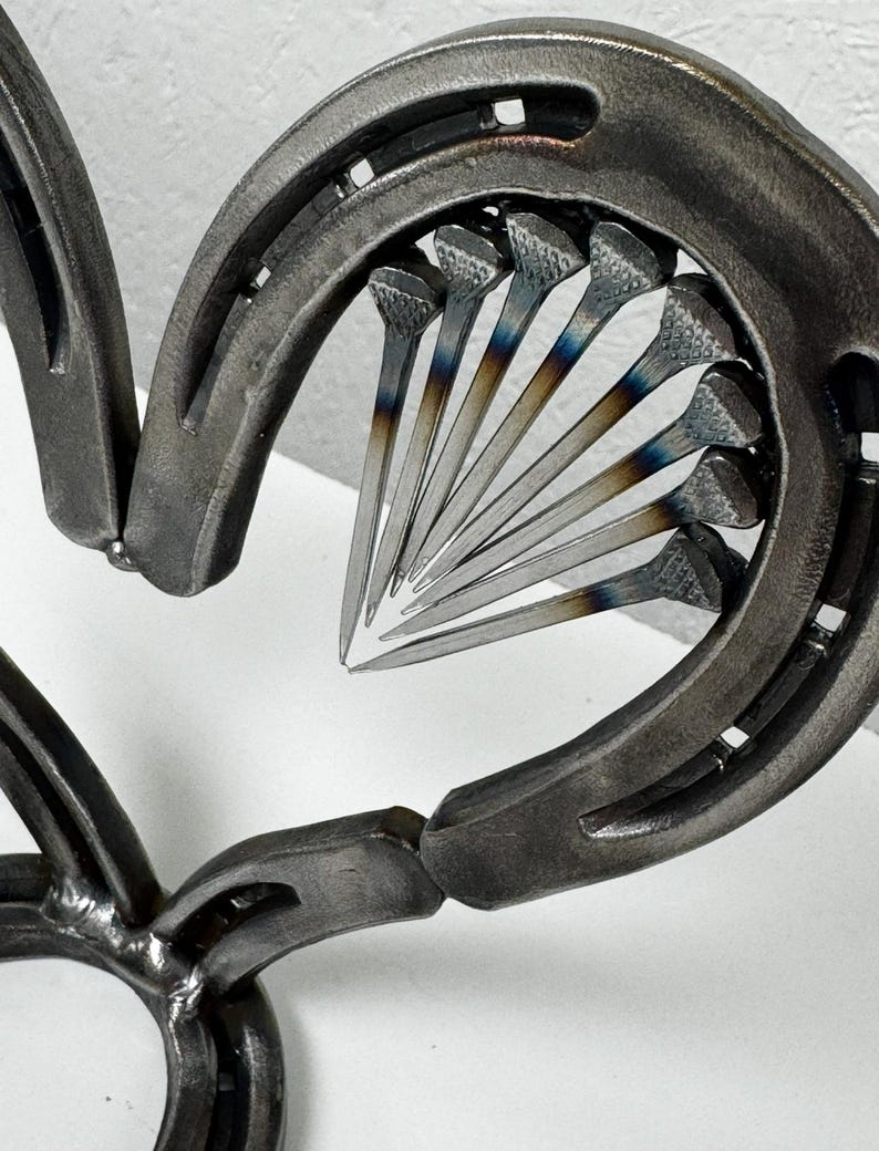 Horseshoe Heart Sculpture: Rustic Metal Art - Etsy