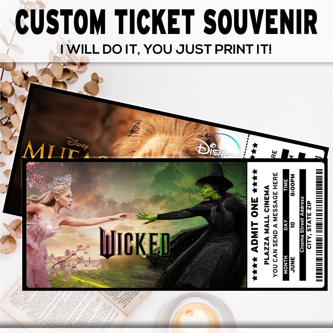 Customized Movie Ticket , Any Movie Ticket Stub, Custom Event Ticket ...