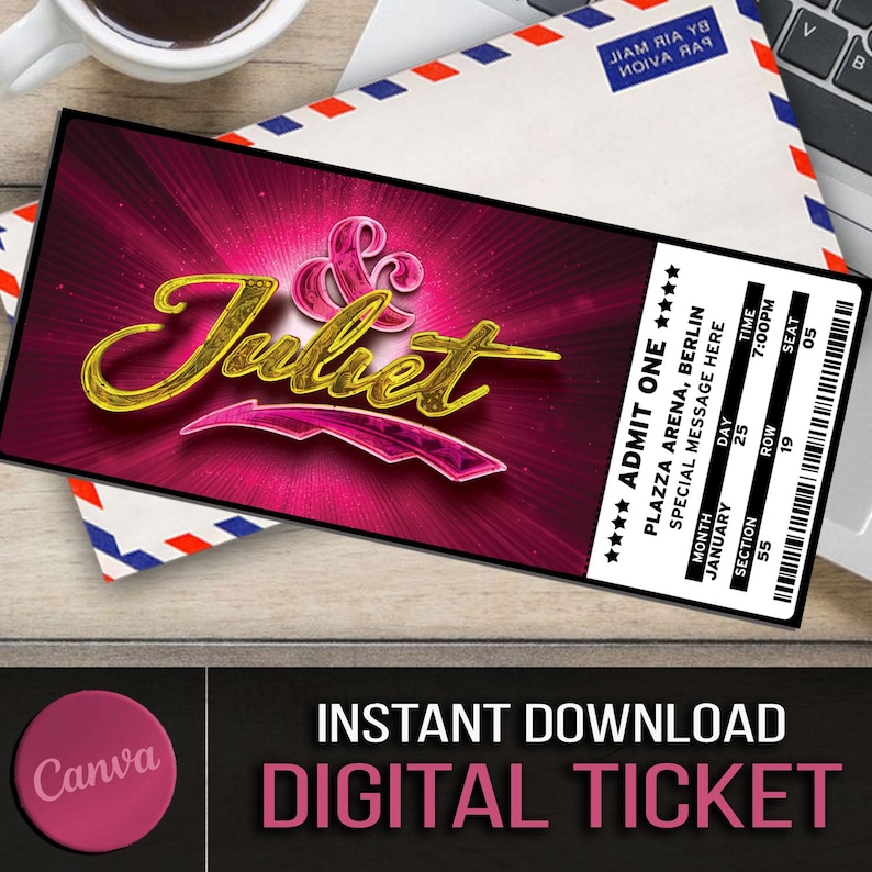 Printable Juliet Broadway Surprise Ticket, and Juliet Musical ...