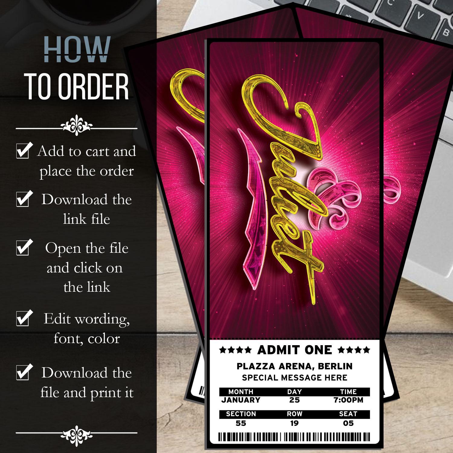 Printable Juliet Broadway Surprise Ticket, and Juliet Musical ...