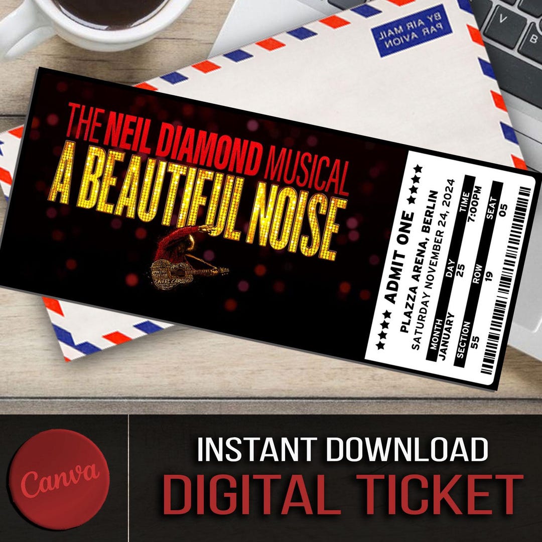 Printable Neil Diamond Musical Broadway Surprise Ticket, A Beautiful ...