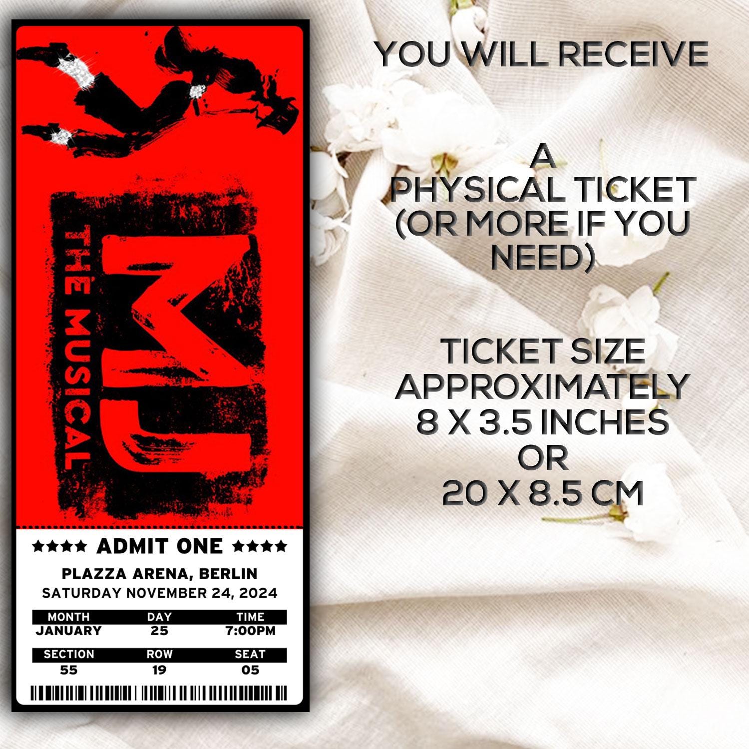 Personalized Laminated MJ the Musical Souvenir Ticket - Etsy