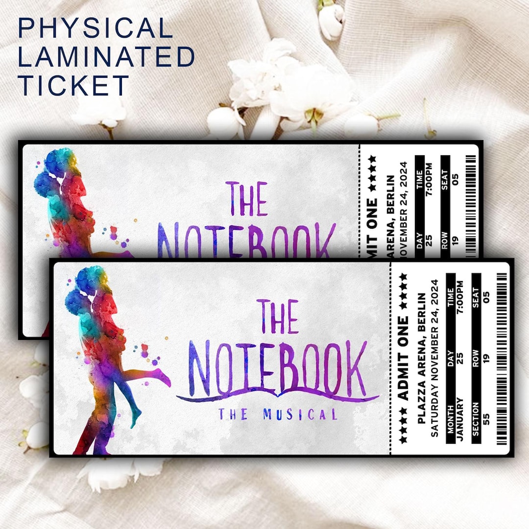 The Notebook Broadway Surprise Physical Ticket. Laminated Musical ...