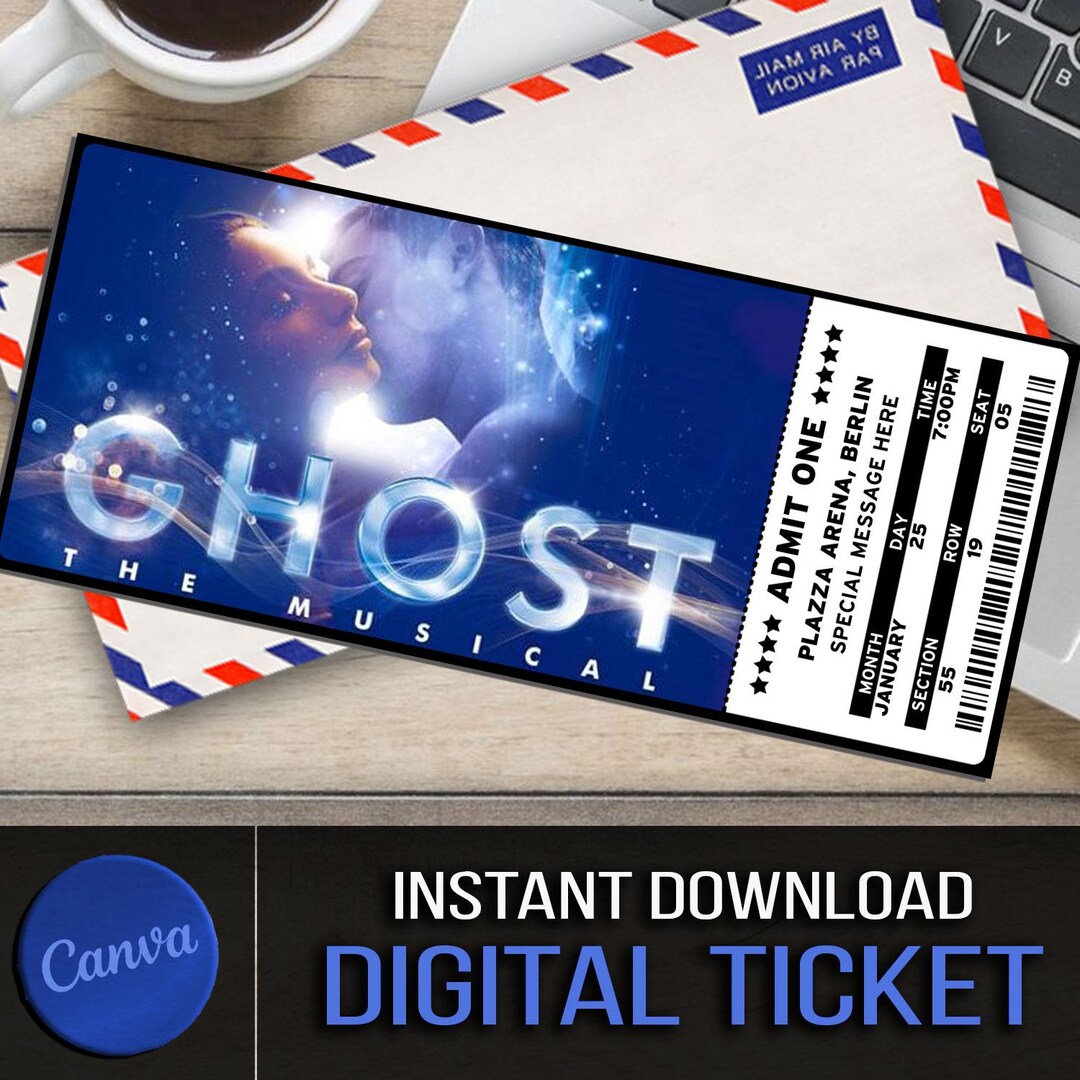 Ghost Broadway Surprise Ticket: Editable Theater Souvenir (digital ...