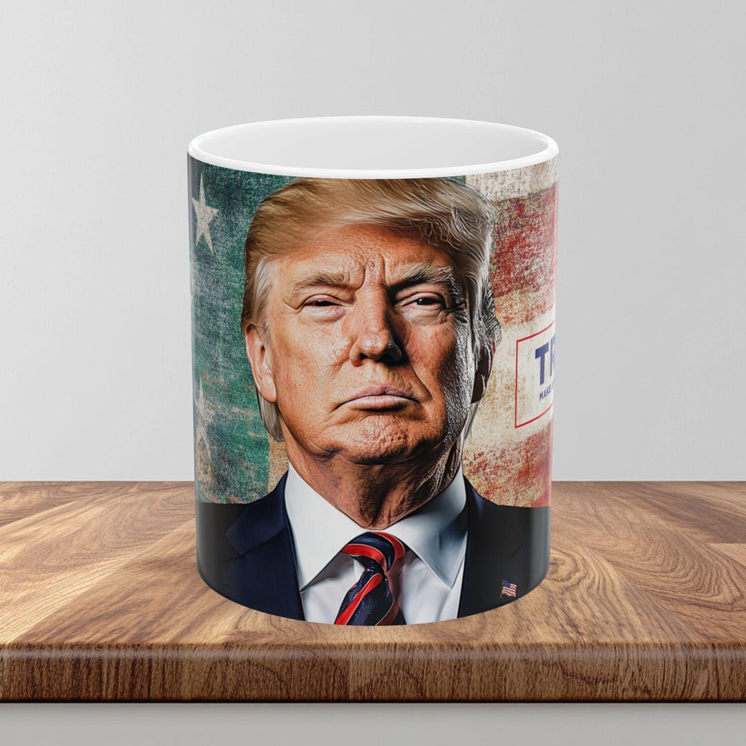 Donald Trump Ceramic Mug, Political Coffee Cup, Patriotic President ...