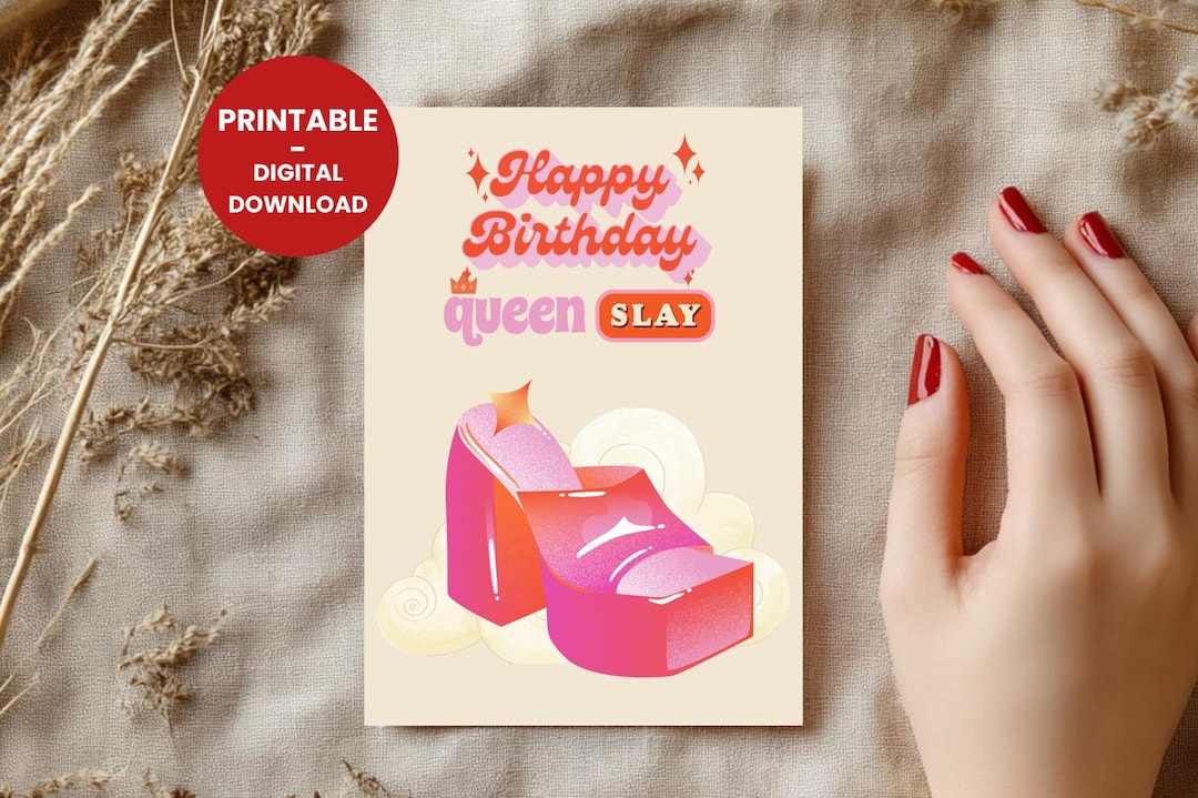 Slay Birthday Card, Funny Birthday Card for Friends, Queen Card ...