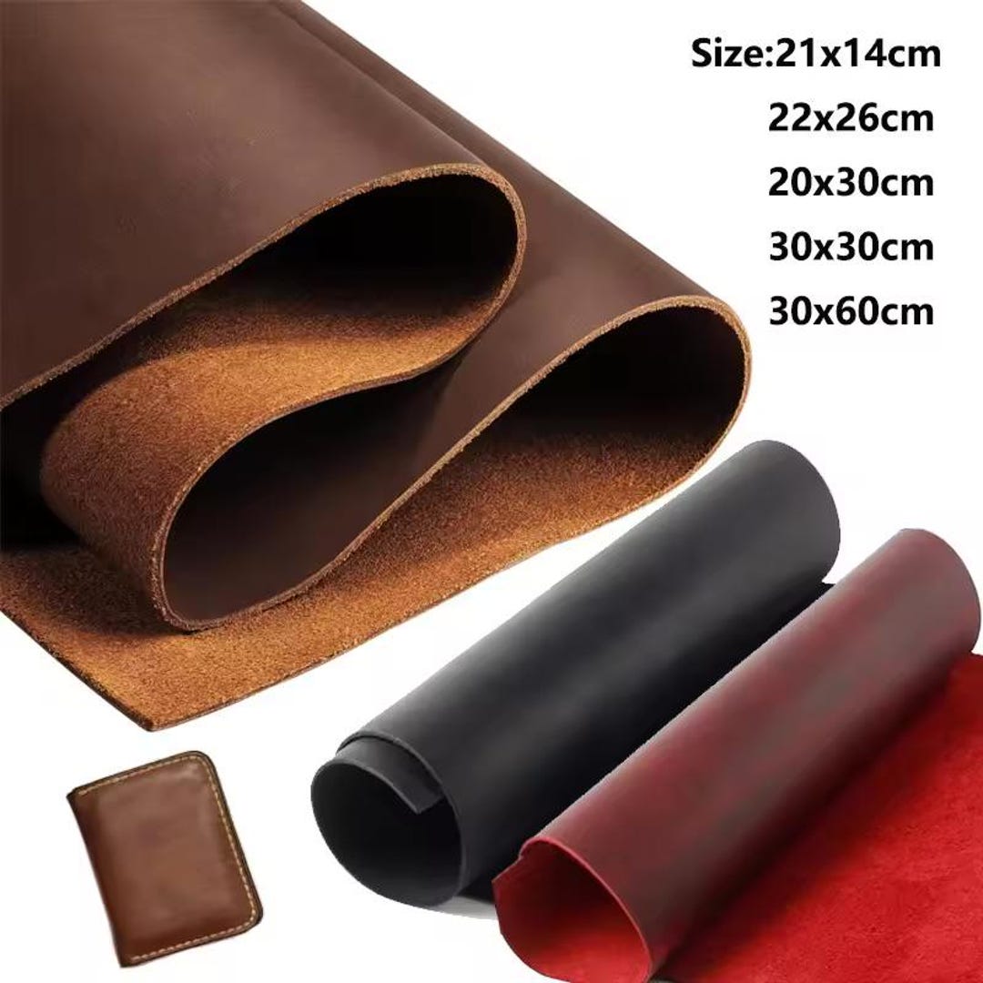 Crazy Horse Leather Sheets, 2mm Full Grain Cowhide for Crafts, Genuine ...
