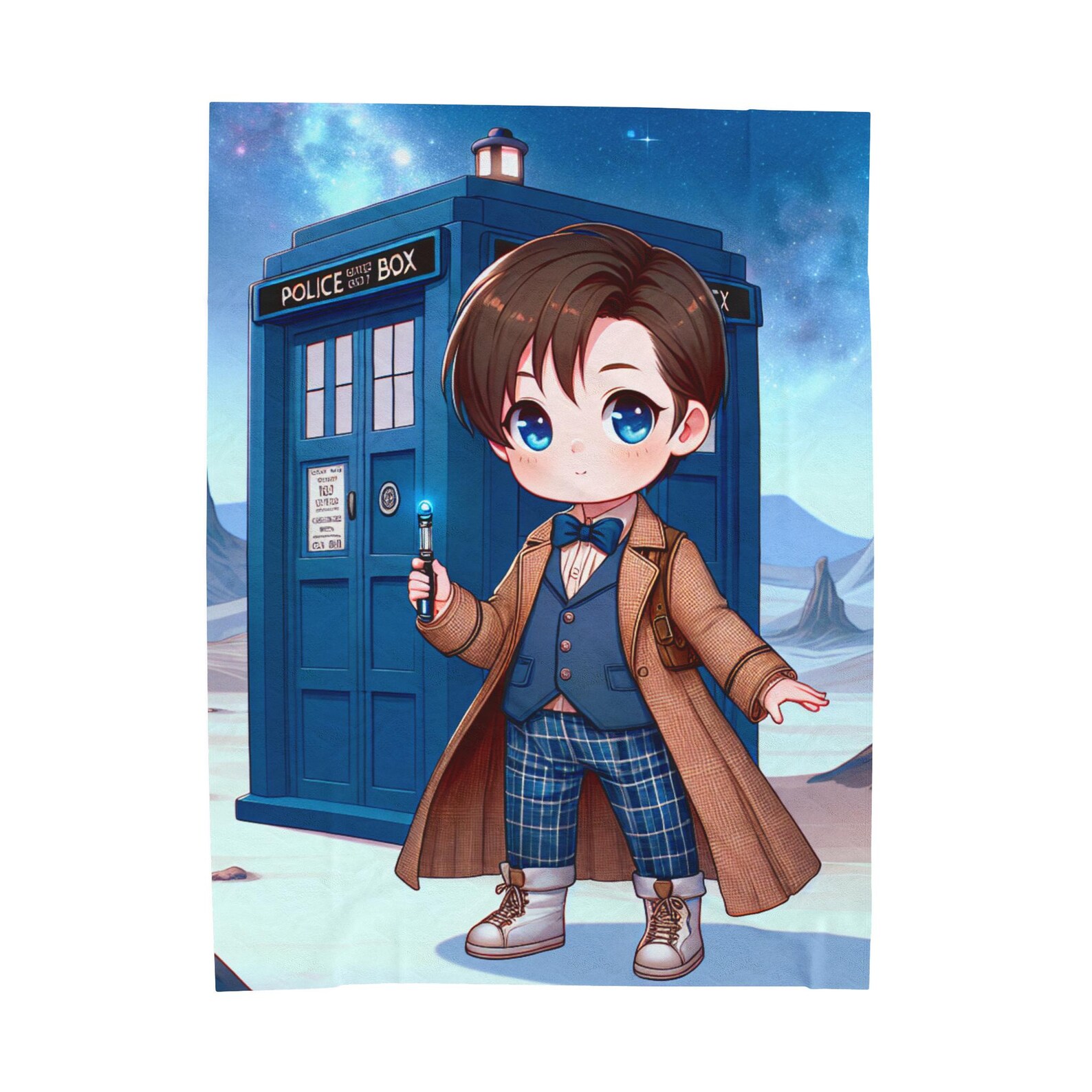 Whimsical Baby Doctor Who Inspired Velveteen Plush Blanket, Cozy Decor ...