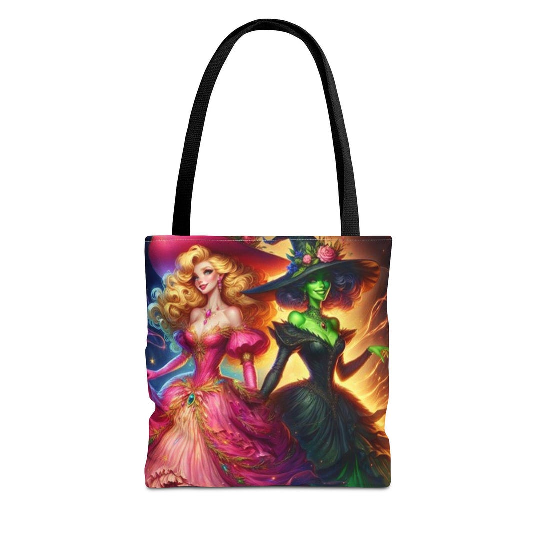 Glinda and Elphaba Fantasy Tote Bag, Colorful Witch Tote, Fairytale Bag ...