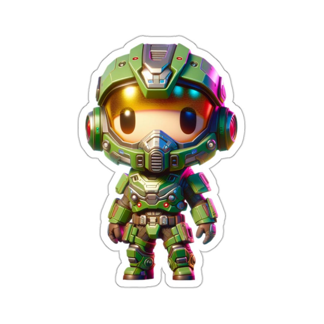 Cute Master Chief Kiss-cut Stickers, Fun Stickers for Laptops, Kids ...