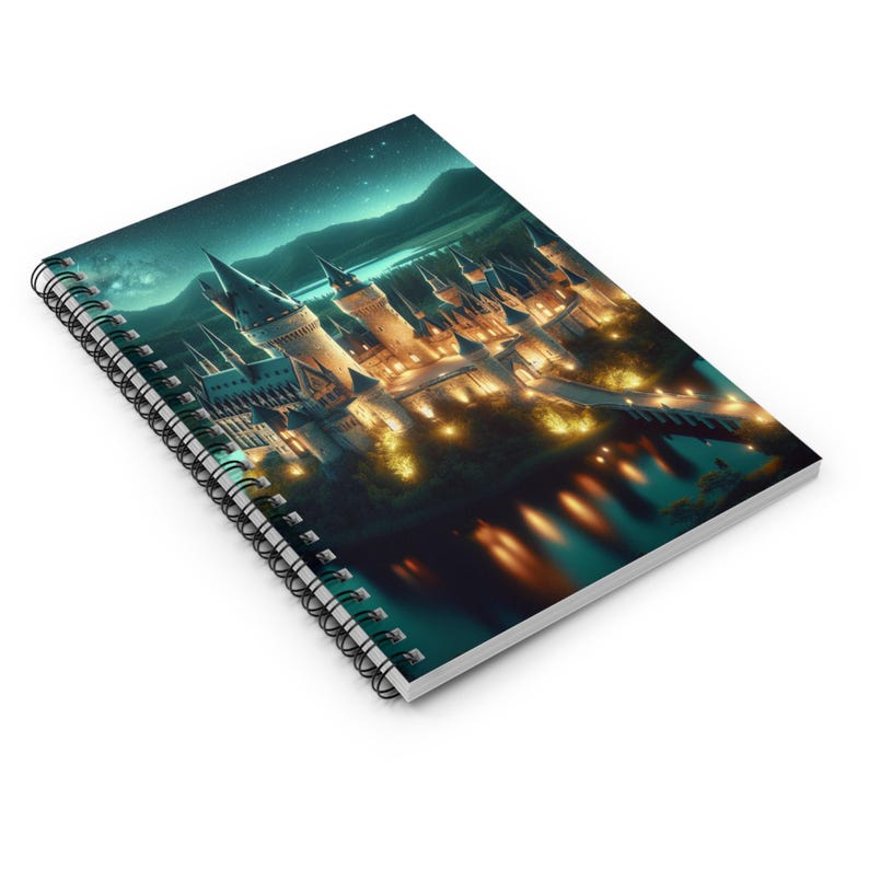 Night Scene Hogwarts Castle Spiral Notebook - Ruled Lines, Fantasy ...