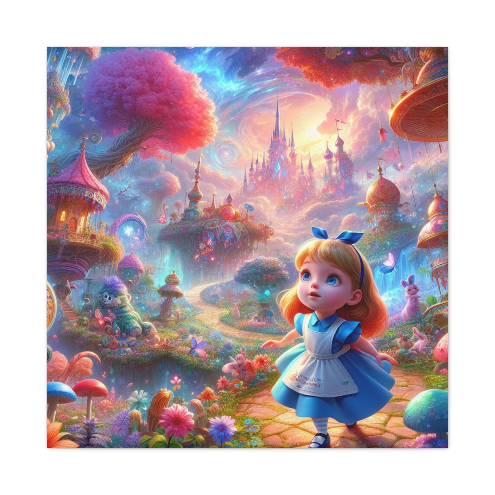 Baby Alice in Wonderland Canvas Art, Whimsical Fairy Tale Canvas Art ...