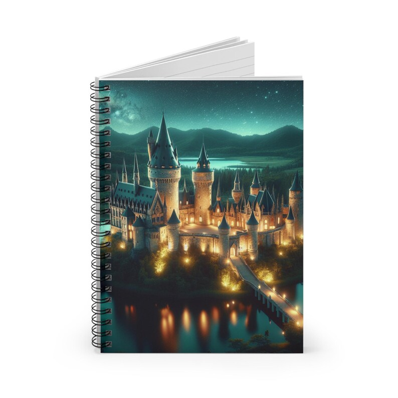 Night Scene Hogwarts Castle Spiral Notebook - Ruled Lines, Fantasy ...