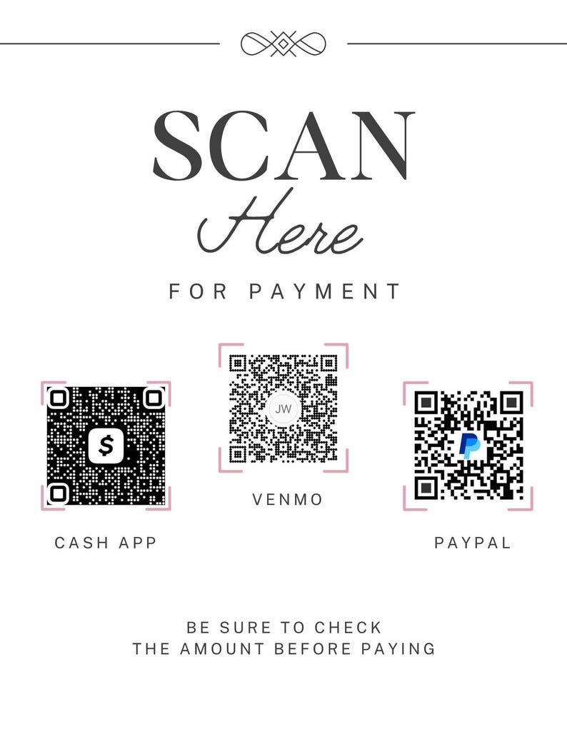 Instant Download SVG Payment Sign With QR Code Placeholders for Cash ...
