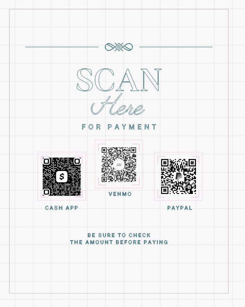 Instant Download SVG Payment Sign With QR Code Placeholders for Cash ...