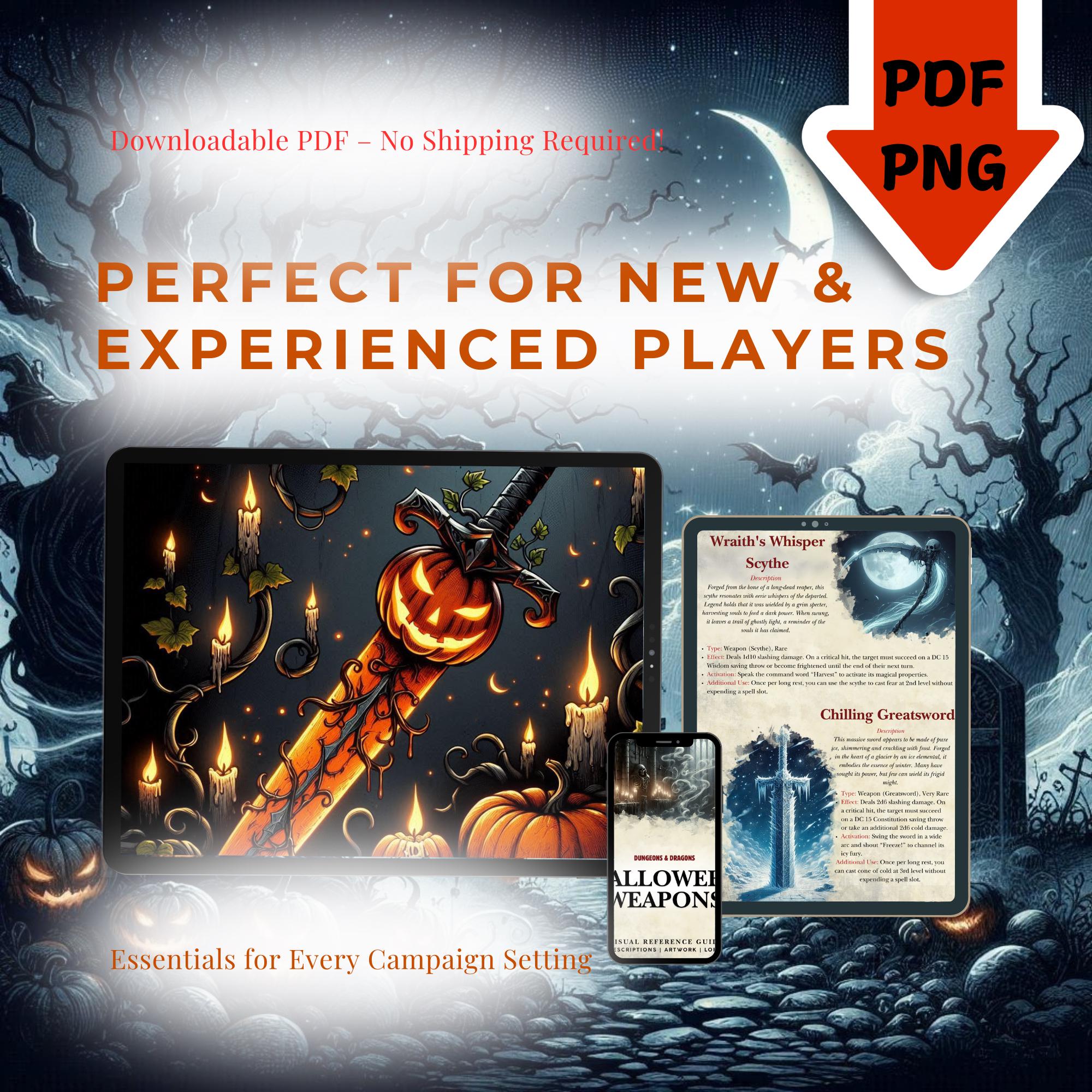 Dnd 5e Halloween Weapon Pack - Printable Visual Guide for Dms and ...