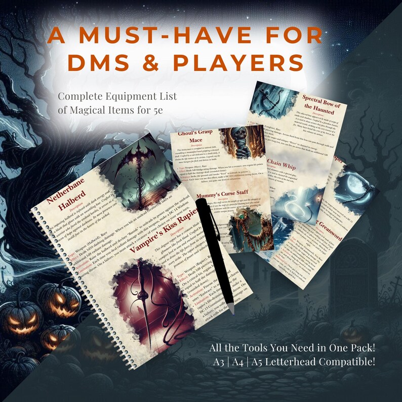 Dnd 5e Halloween Weapon Pack - Printable Visual Guide for Dms and ...