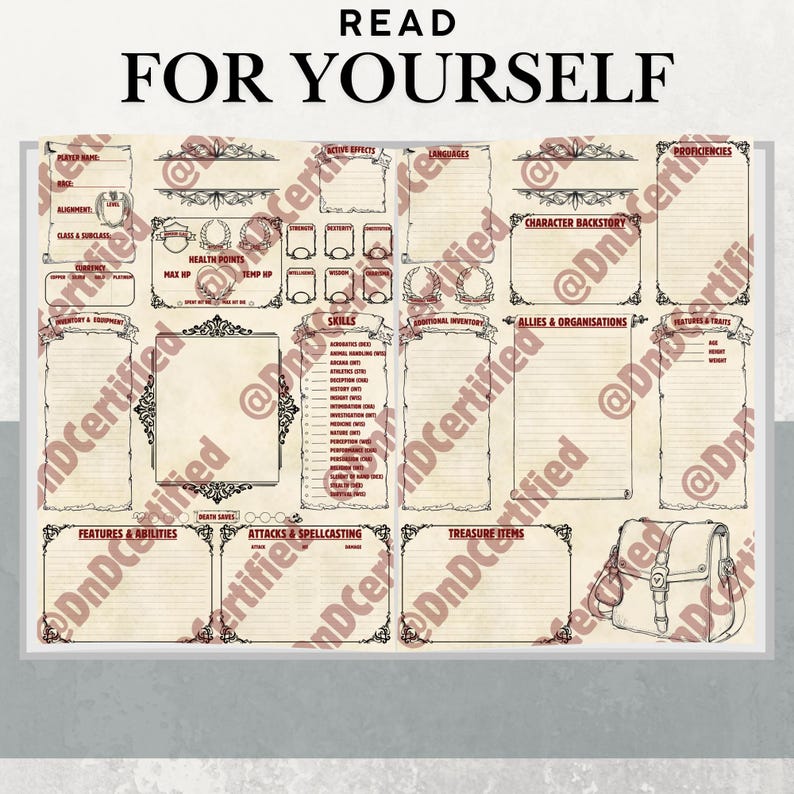 D&D 5e Character Sheet: Fillable RPG Sheet (digital Download) - Etsy