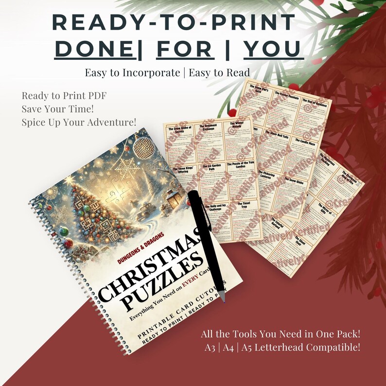 D&D 5e Christmas Puzzle Pack | 50+ Holiday-themed Printable Handouts ...