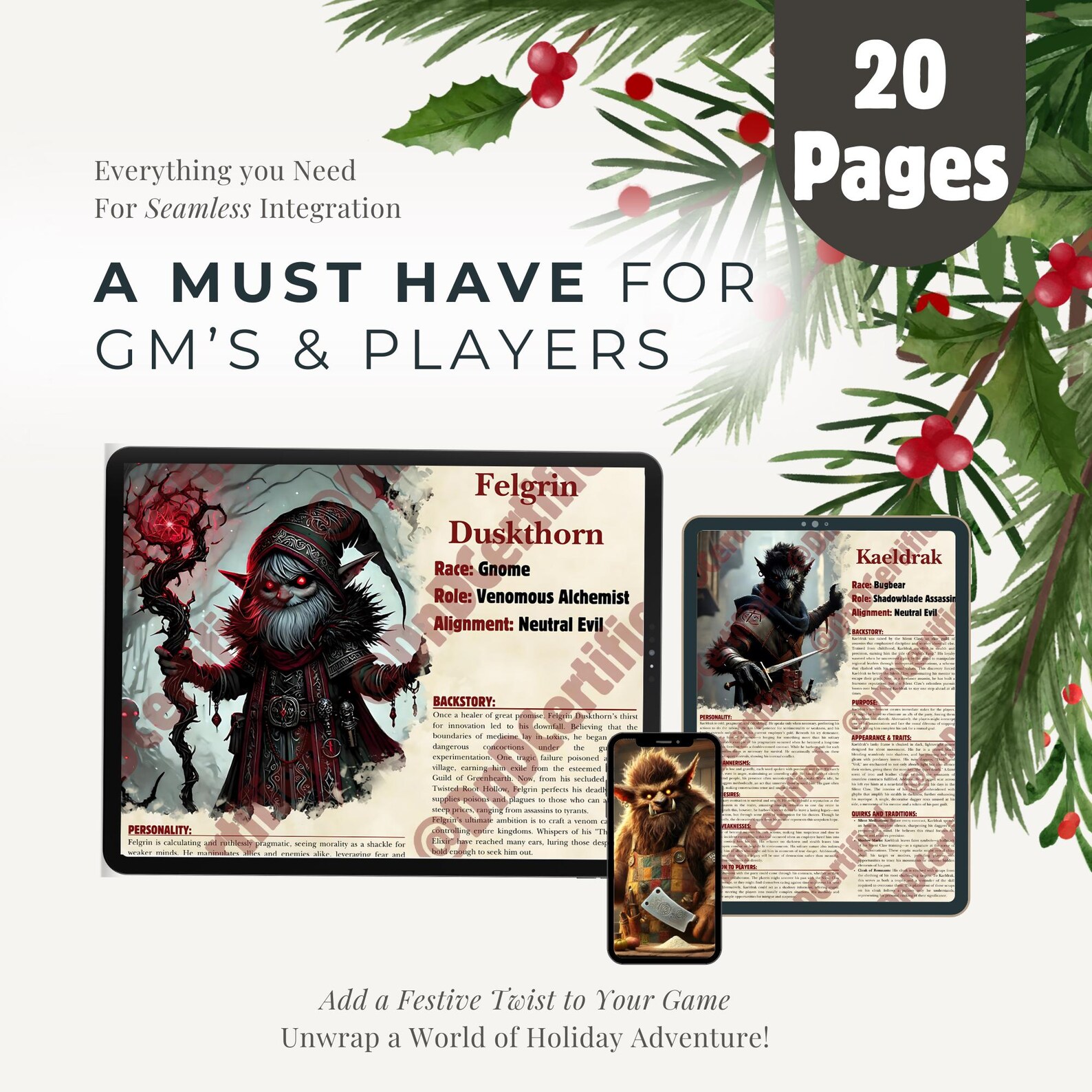 Winter NPC Bundle: Gnomes & Bugbears for Dnd 5e (digital Download) - Etsy