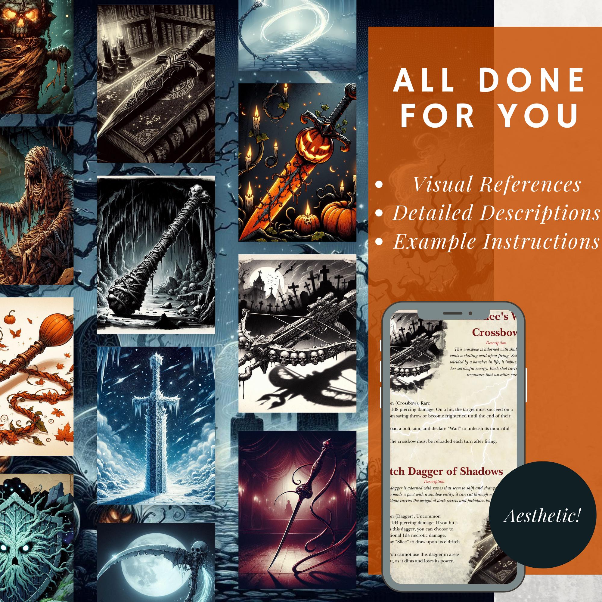 Dnd 5e Halloween Weapon Pack - Printable Visual Guide for Dms and ...