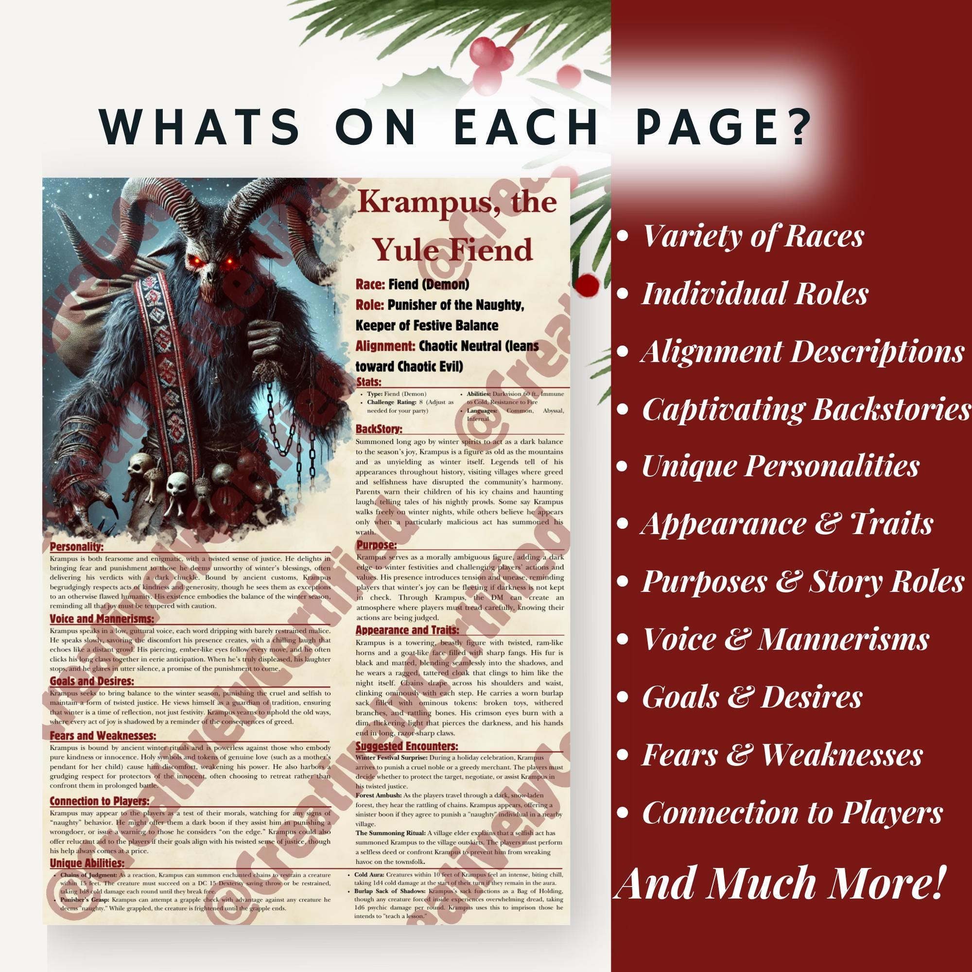 D&D 5e Christmas NPC Bundle: 18 Festive Characters (digital Download ...