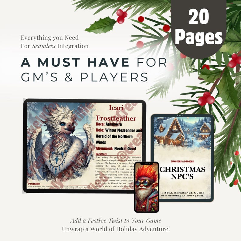D&D 5e Christmas NPC Bundle | 18 Festive Characters With Art and ...