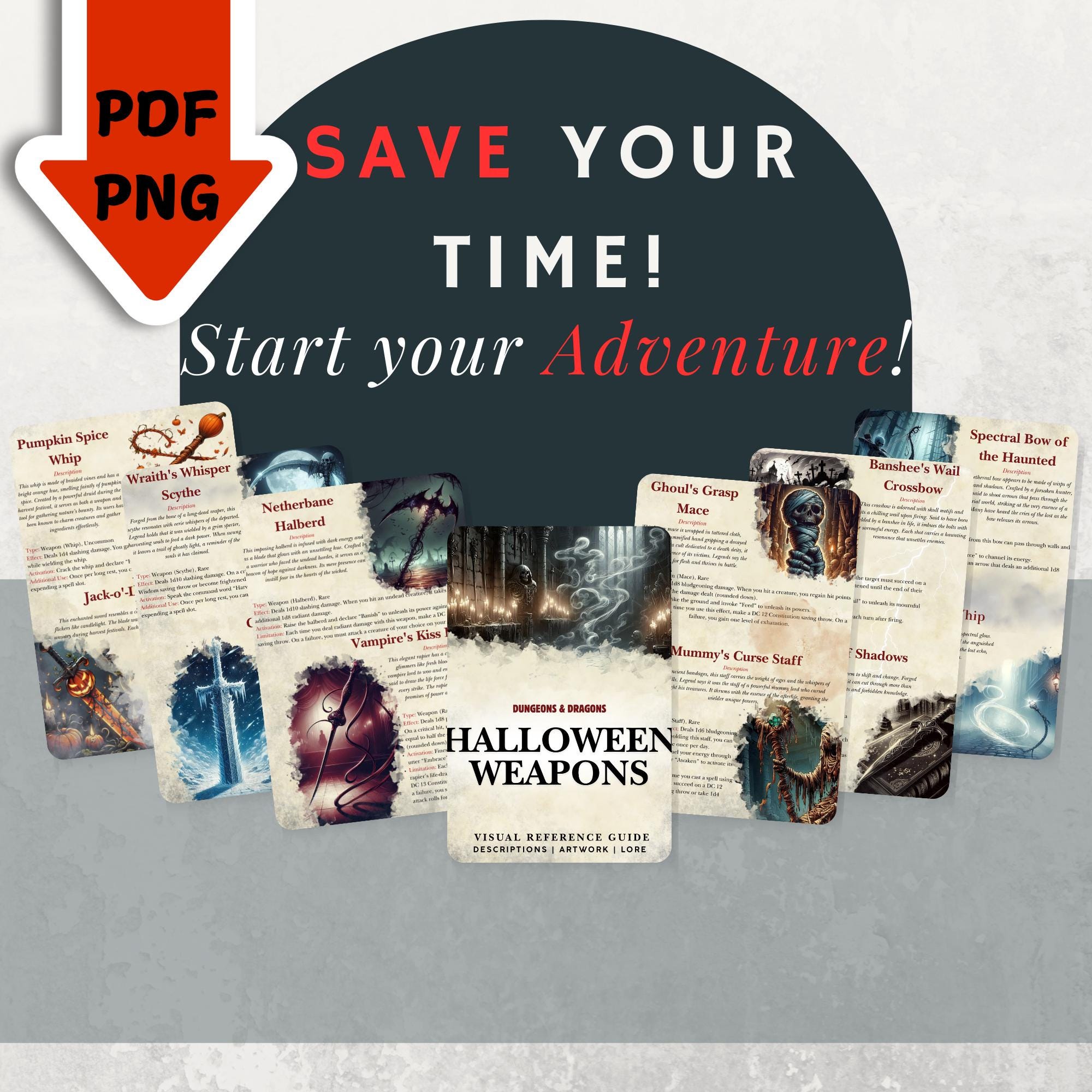 Dnd 5e Halloween Weapon Pack - Printable Visual Guide for Dms and ...