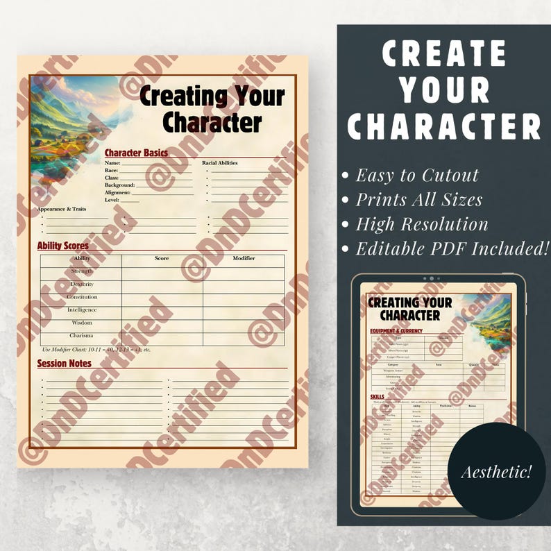 Dnd Cheat Sheet: Beginner Character Creation & Gameplay (printable PDF ...