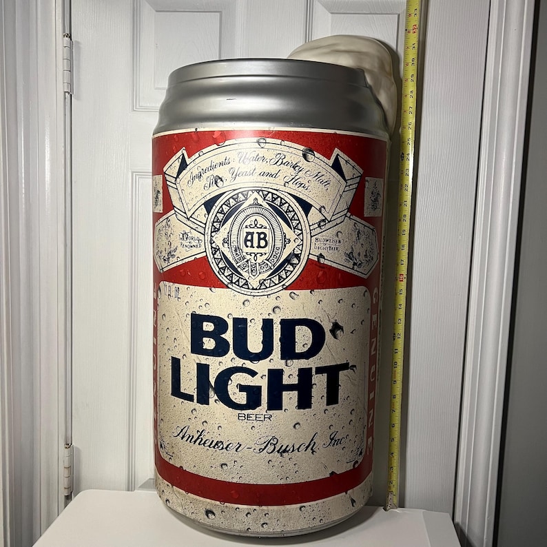 Vintage 1980s Bud Light Very Large Bear Can Advertisement Sign 3D Bar ...