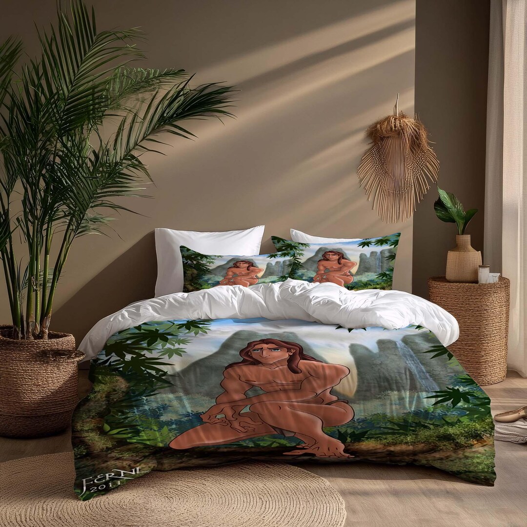 Christmas Gifts, Custom Name Tarzan & Jane Quilt Cover, Bedroom Bedding ...