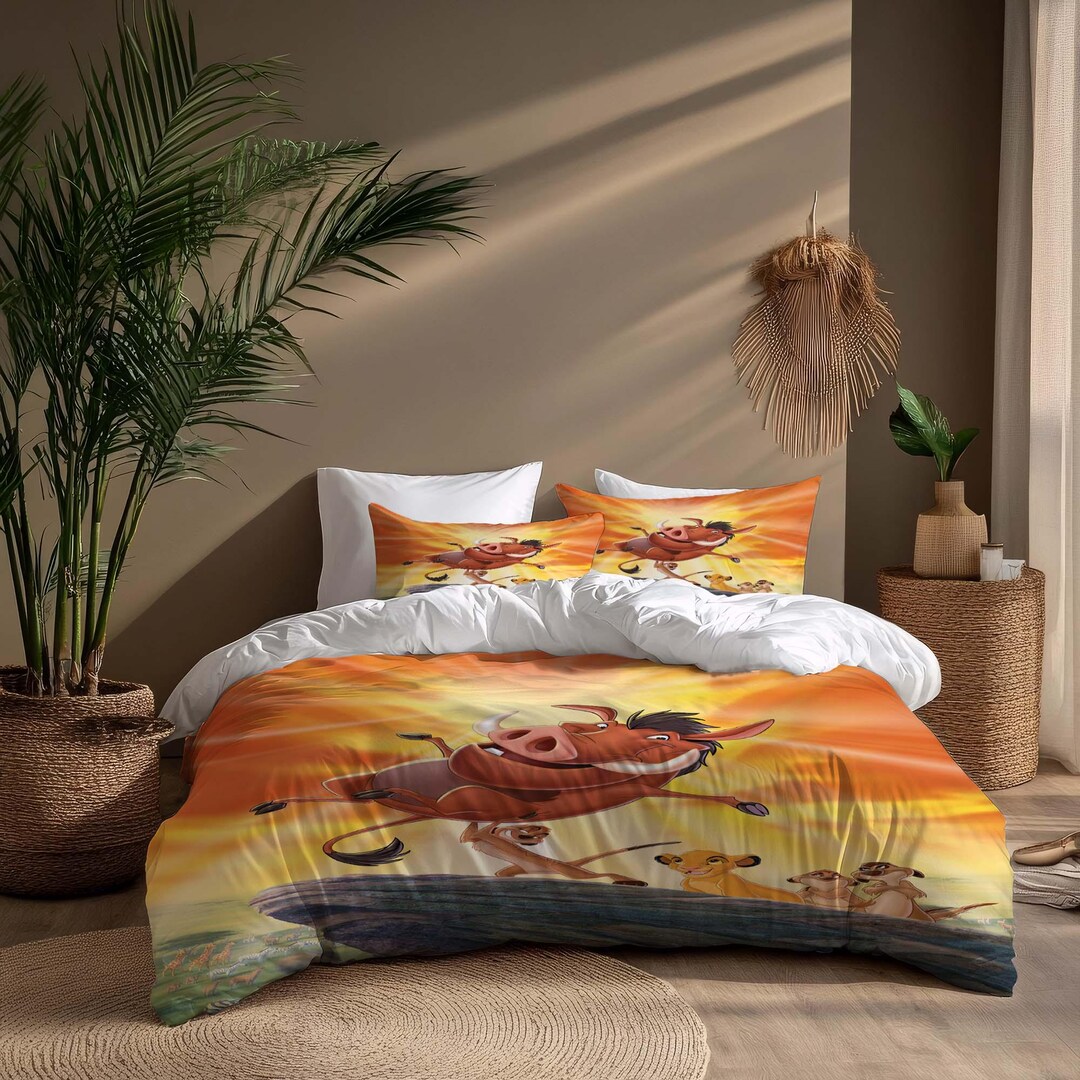 Christmas Gifts, Custom Name Timon & Pumbaa Quilt Cover, Bedroom ...