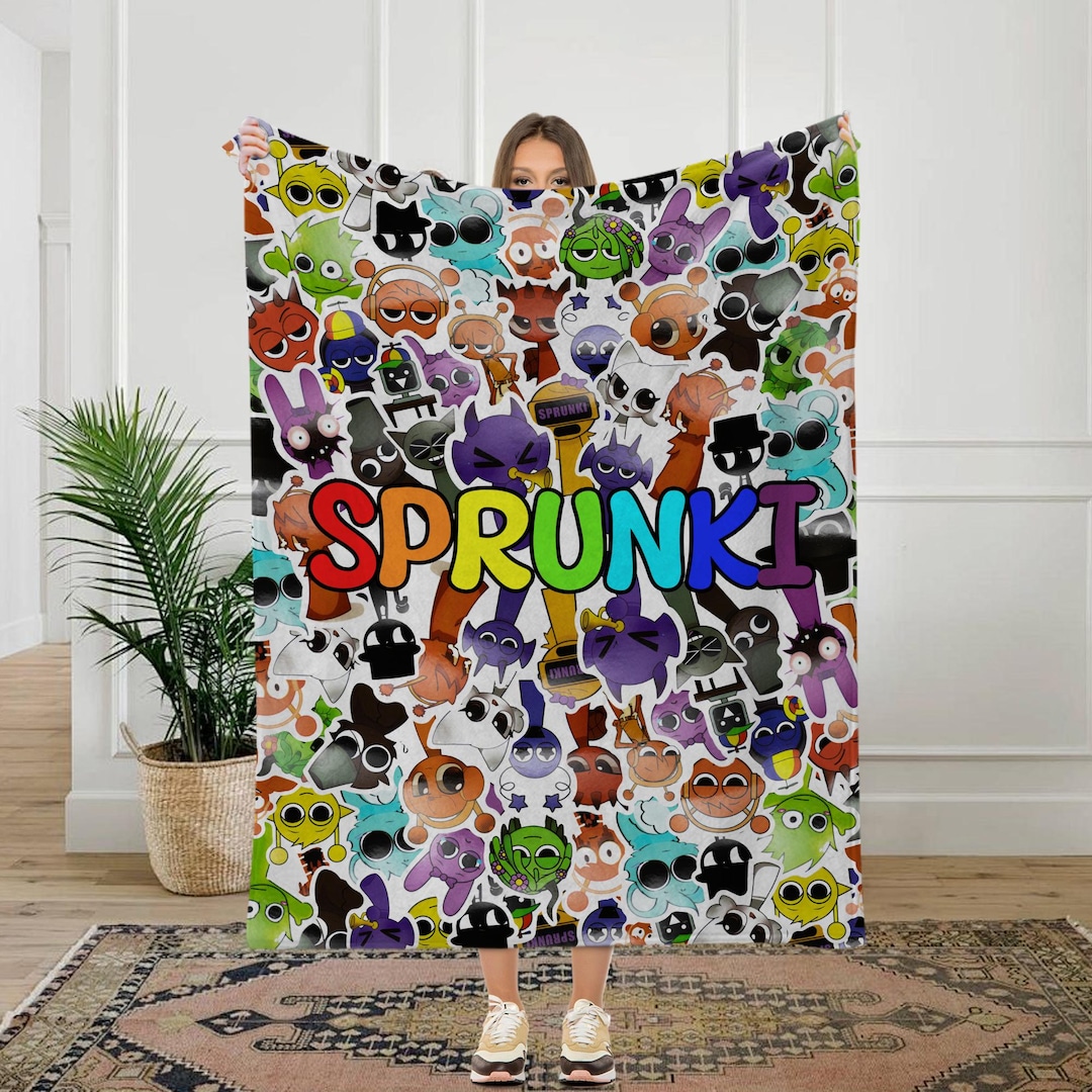 Sprunki Blanket, Personalized Sprunki Blanket, Colorful Cartoon Blanket ...