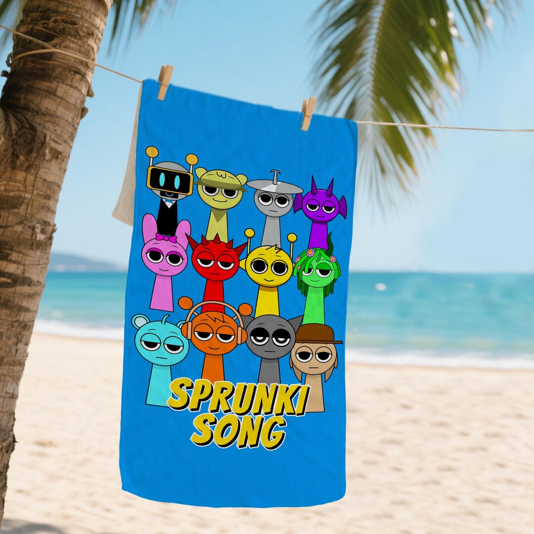 Personalized Sprunki Beach Towel, Custom Summer Towel, Bachelorette ...