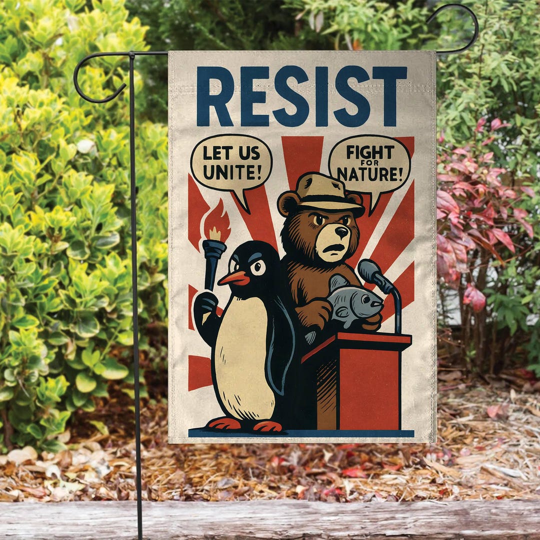 RESIST Bears Penguins Against Tariffs Yard Sign, Funny Trump Tariffs ...