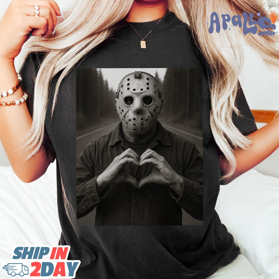 Funny Jason Voorhees Horror Character Selfie Halloween Meme Tee, Jason ...