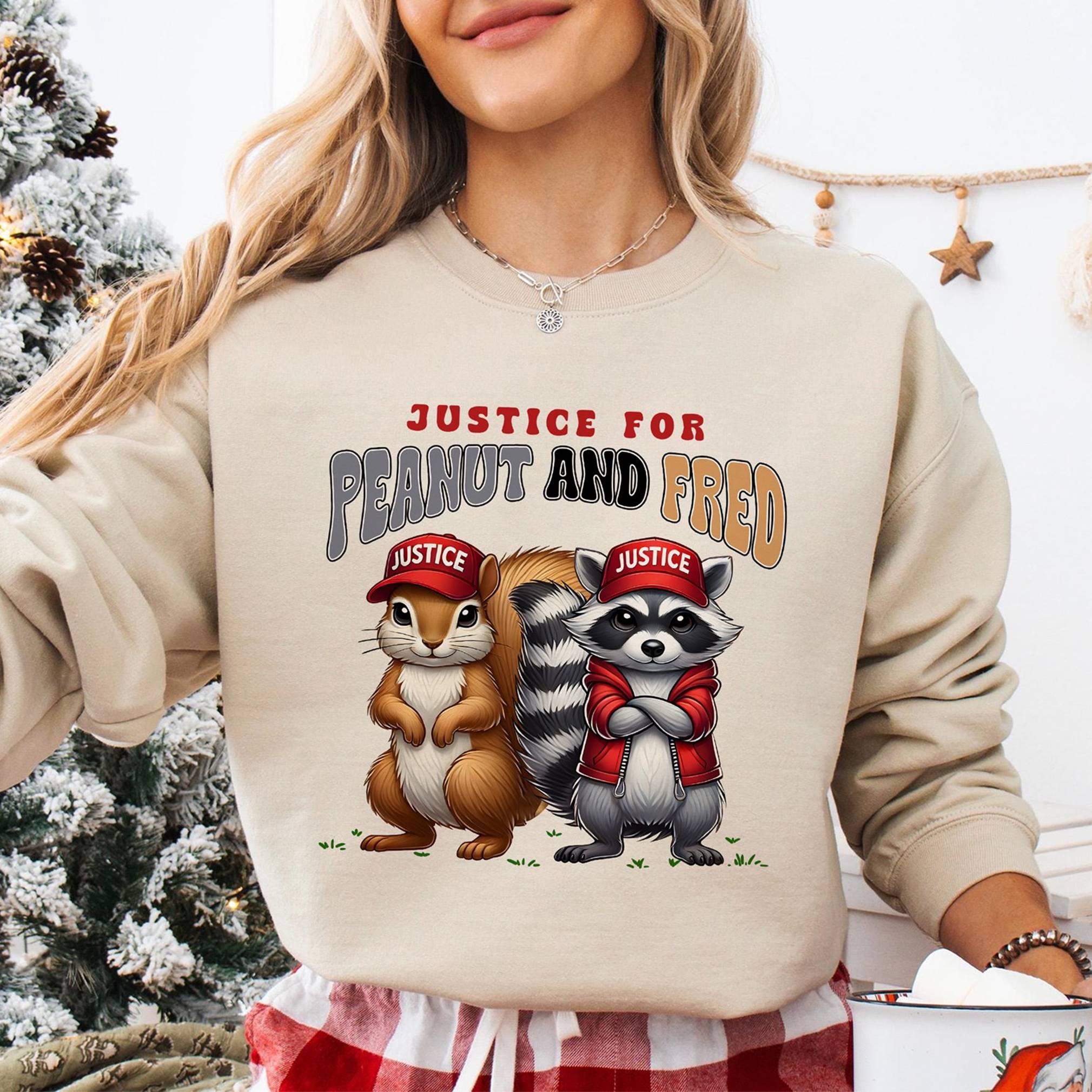 Justice for Peanut and Fred Cute Animals 2024 Shirt, Peanut Squirrel ...