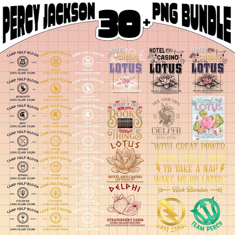 Percy Jackson 30 Design Bundle Png, Percy Jackson the Olympians Png ...