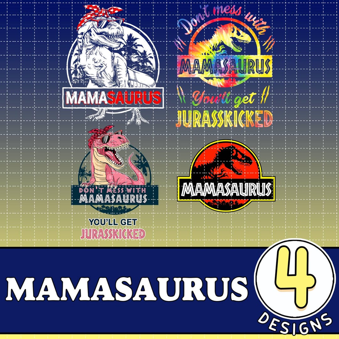 Funny Vintage Mamasaurus Png Bundle, T Rex Dinosaur Mama Png, Saurus ...