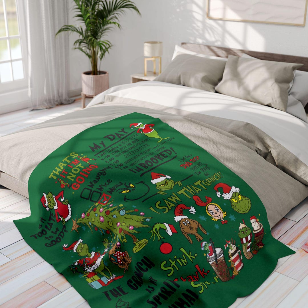 Copy of the Grinch Blanket, Grinch Bedding, Holiday Gift - Etsy