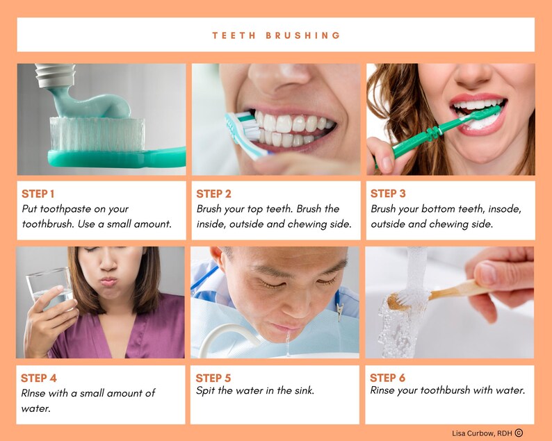 Downloadable Oral Care Schedule, Tooth Brushing Storyboard, Caregiver ...