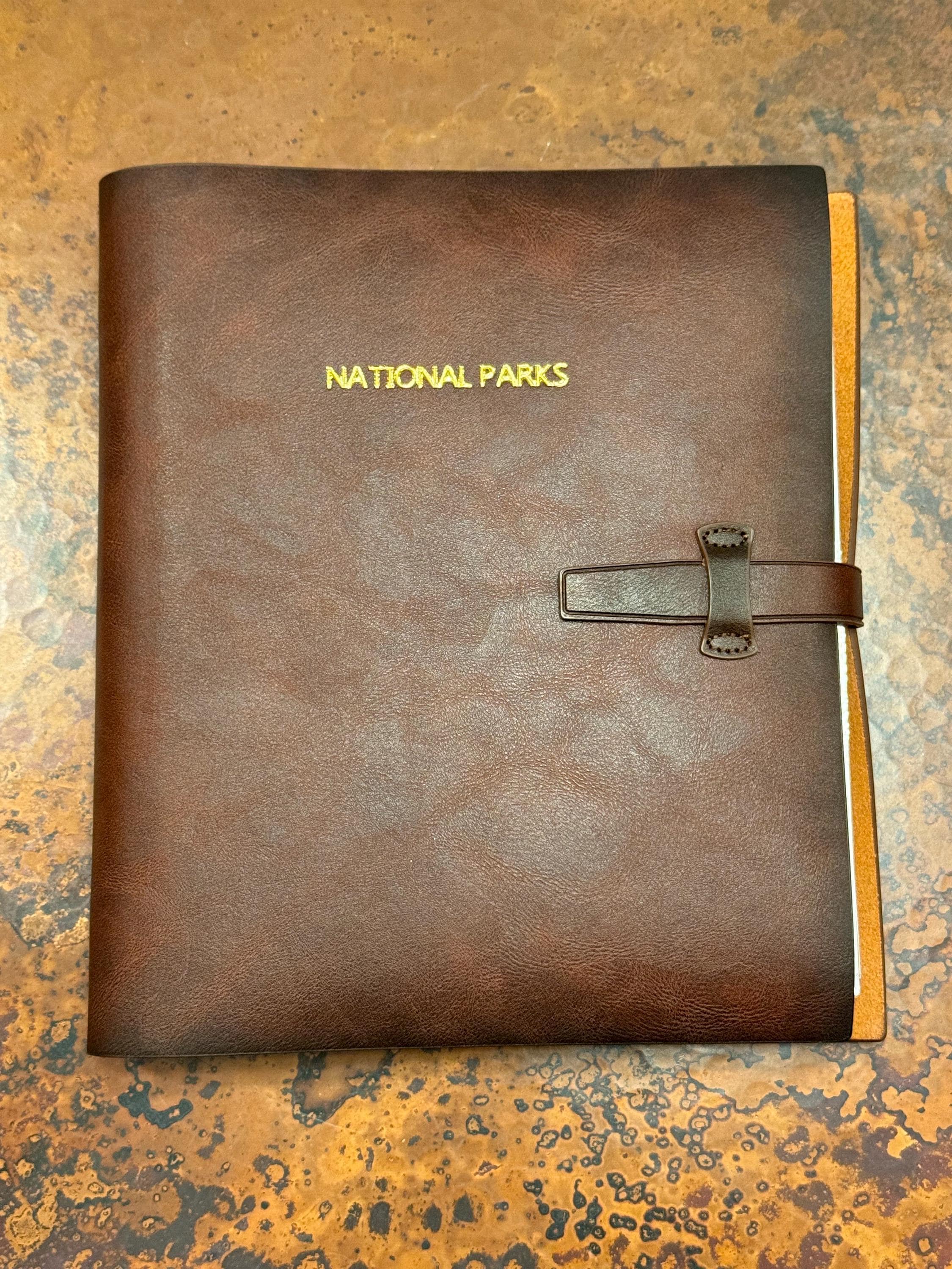 National Park Postcard Passport Album Scrapbook Leather Embossed Binder ...