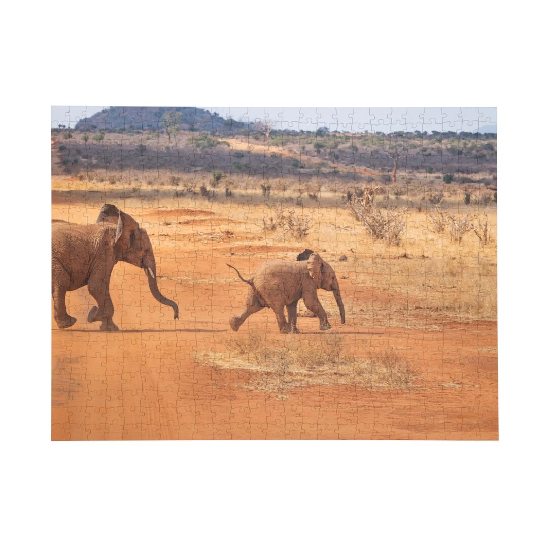 Wildlife Elephant Family Puzzle - Nature Gift for Animal Lovers ...