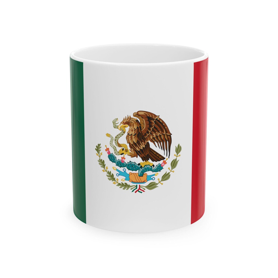 Mexico Flag Ceramic Mug, Mexican Coffee Cup, Tea Mug, Patriotic ...